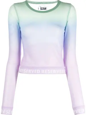 IZZUE Izzue Gradient-Effect Mesh Top