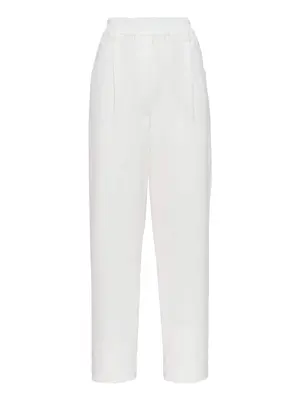 Brunello Cucinelli Tapered Cropped Trousers - White