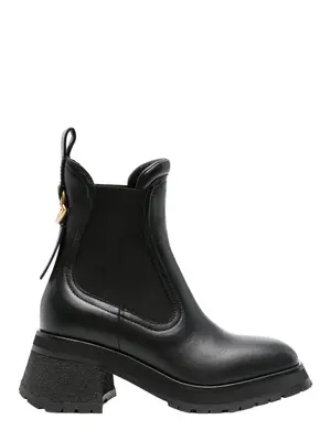 Moncler Gigi 70mm Leather Chelsea Boots - Black