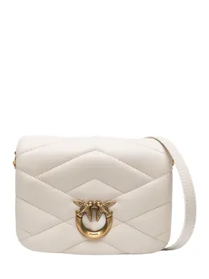 Pinko Love Click Quilted Shoulder Bag - White