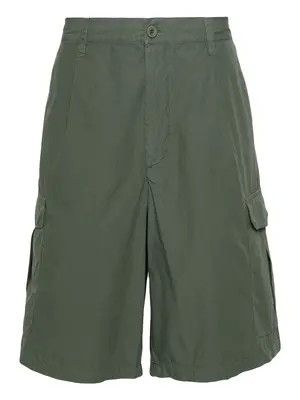 Emporio Armani Pleat-detail Cotton Cargo Shorts - Green