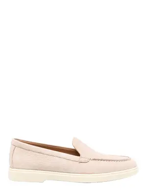 Santoni Slip-on Leather Loafers - Neutrals