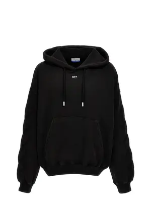 Off-White Cotton Hoodie - Black