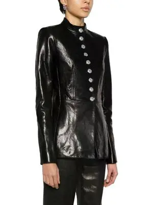 Khaite The Samuel Leather Jacket - Black