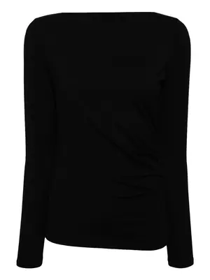 Vince Ruched Long-sleeve Top - Black