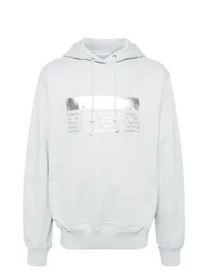 Helmut Lang Logo-print Cotton Hoodie - Blue