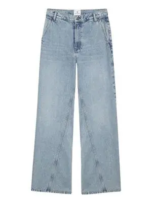 ANINE BING Briley High-rise Wide-leg Jeans - Blue
