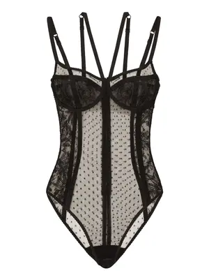Dolce & Gabbana Floral-lace Bodysuit - Black