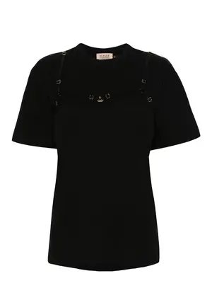 MURMUR Strap-detail T-shirt - Black
