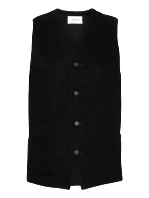 LEMAIRE Cotton-denim Waistcoat - Black