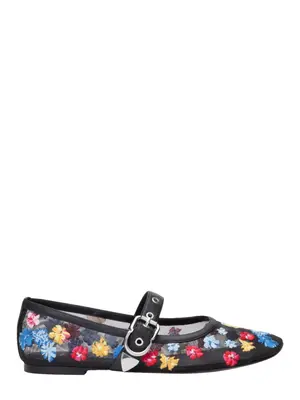 3.1 Phillip Lim Id Flowerworks Mesh Ballerina Flats - Black