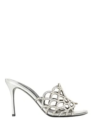 SERGIO ROSSI Sr Mermaid 90mm Leather Mules - Silver