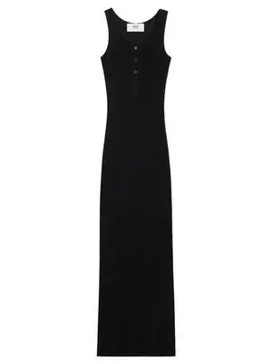 Ami Sleeveless Cotton Maxi Dress - Black