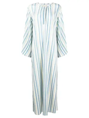 BAMBAH Striped Plissé Kaftan Dress - Blue