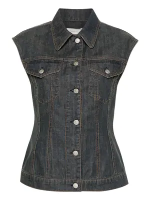 Fabiana Filippi Button-up Denim Gilet - Grey