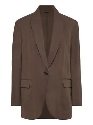 BRUNELLO CUCINELLI Single-Breasted Cotton Blazer