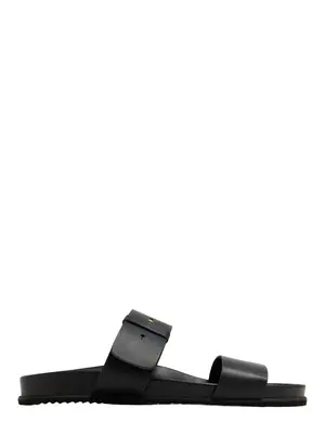 ANCIENT GREEK SANDALS Round-toe Leather Sandals - Black
