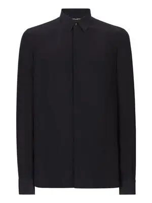 Dolce & Gabbana Long-sleeve Silk Shirt - Blue