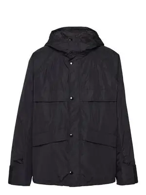Prada Triangle-logo Hooded Jacket - Black