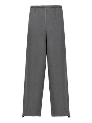 Prada Virgin Wool Tailored Trousers - Grey