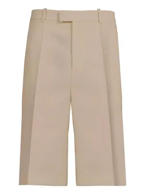 FERRAGAMO Pressed-crease Bermuda Shorts - Neutrals