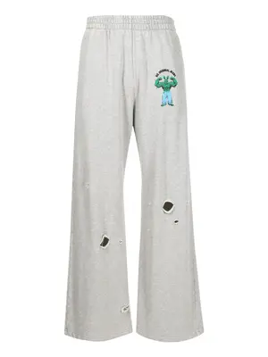 Natasha Zinko Logo-print Cotton Track Pants - Grey