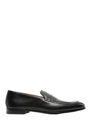DOUCAL'S Leather Penny Loafers - Black