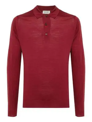 JOHN SMEDLEY Long-sleeve Wool Polo Shirt
