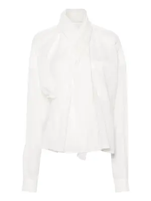 QUIRA Wrap Cotton Shirt - White