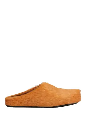 Marni Marni Fussbett Calf-Hair Slippers Orange