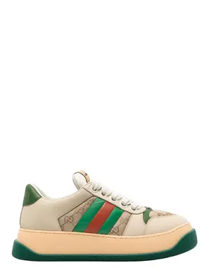 Gucci Screener Leather Sneakers Neutrals