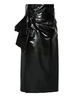 MAISON MARGIELA Coated Midi Skirt - Black