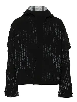 HELIOT EMIL Morphogens Lasercut Hooded Jacket - Black