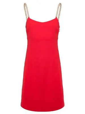 Michael Kors Embellished Crepe Slip Dress - Red
