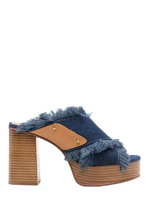 See By Chloé 100mm Platform Sole Sandals - Blue