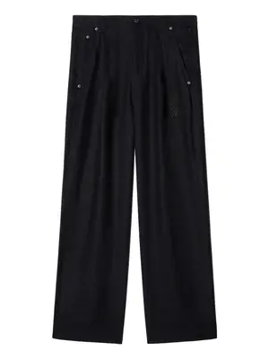 Off-White Wide-leg Linen Trousers - Black