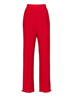 LANVIN Straight-leg Pleated Trousers - Red