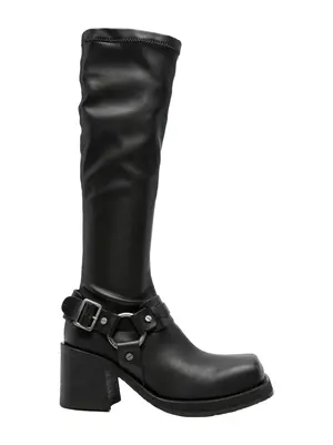 Acne Studios 80mm Square-toe Leather Boots - Black
