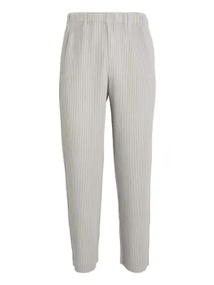 Issey Miyake Pleated Slim Trousers - Grey