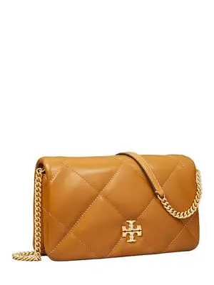 Tory Burch Kira Diamond Quilt Crossbody Tan