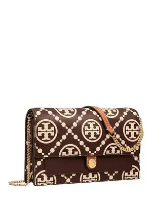 Tory Burch Tory Burch T Monogram Embossed Crossbody Deep Maroon/new Cream