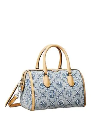 Tory Burch Tory Burch T Monogram Denim Petite Barrel Bag Powder Blue