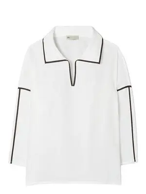 Tory Burch Linen Beach Shirt - White