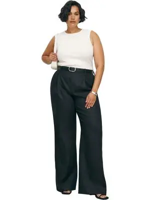 REFORMATION Alex Linen Pant Es - Black
