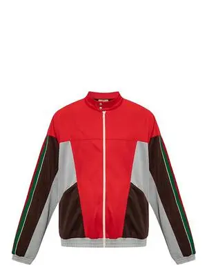 Gucci Block Zip Up Jacket - Red/green/brown