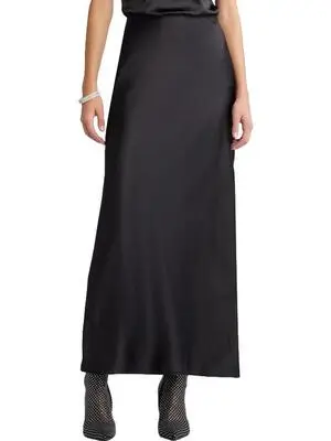 OPEN EDIT Open Edit Bias Cut Maxi Skirt Black