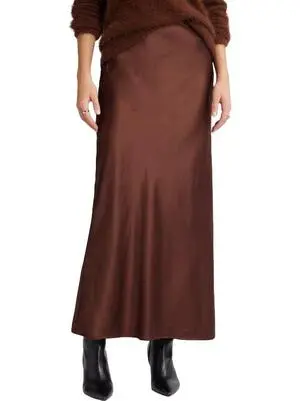 OPEN EDIT Open Edit Bias Cut Maxi Skirt Brown Soil