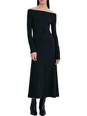 MARCELLA Marcella Tilly Off-The-Shoulder Maxi Dress Black
