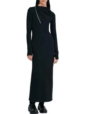 MARCELLA Broome Asymmetric Maxi Dress - Black