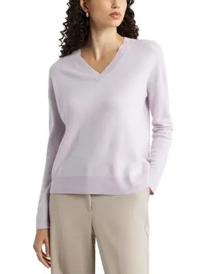 Nordstrom V-neck Cashmere Sweater - Purple Evening